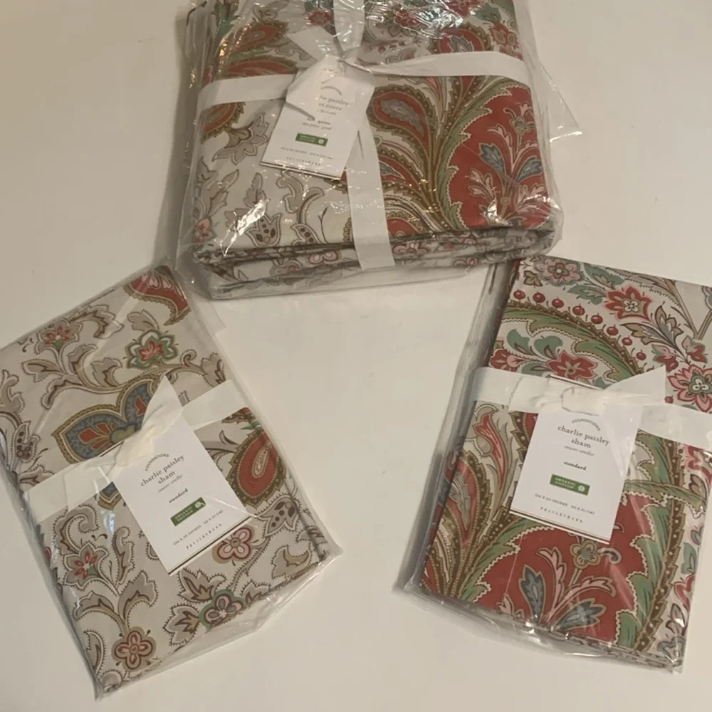 Pottery Barn | Bedding | New Pottery Barn Charlie Organic Paisley ...